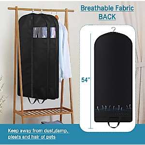 KIMBORA 43" Garment Bags for Hanging Clothes(10 Packs) & 54" Suit Bags for Closet Storage(3 Packs)