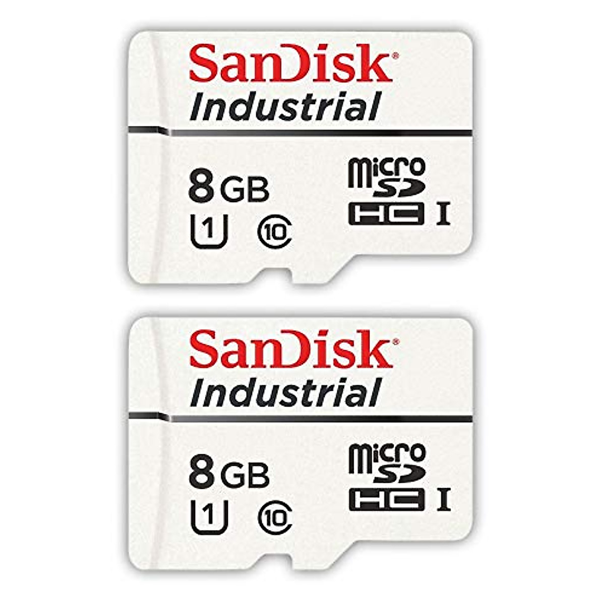 SanDisk Industrial 8GB Micro SD Memory Card Class 10 UHS-I MicroSDHC (Bulk 2 Pack) in Cases (SDSDQAF3-008G-I) Bundle with (1) Everything But Stromboli Card Reader