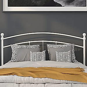 BizChair Decorative White Metal Queen Size Headboard