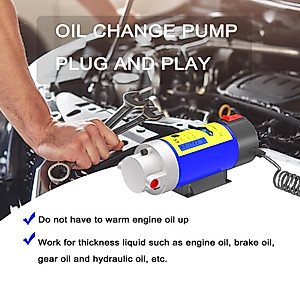 Oil Extractor Pump - 12V Gear Oil Pump Portable Self-Priming Motor Oil Pump Electric Self-Priming Engine Oil Pump & Tubes for Motorbike, Car, Boat, ATV(100W)