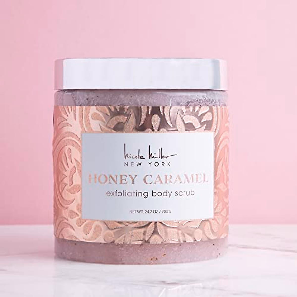 Nicole Miller Body Scrub – Smoothing Skin Care for Soft and Nourished Skin, Honey Caramel