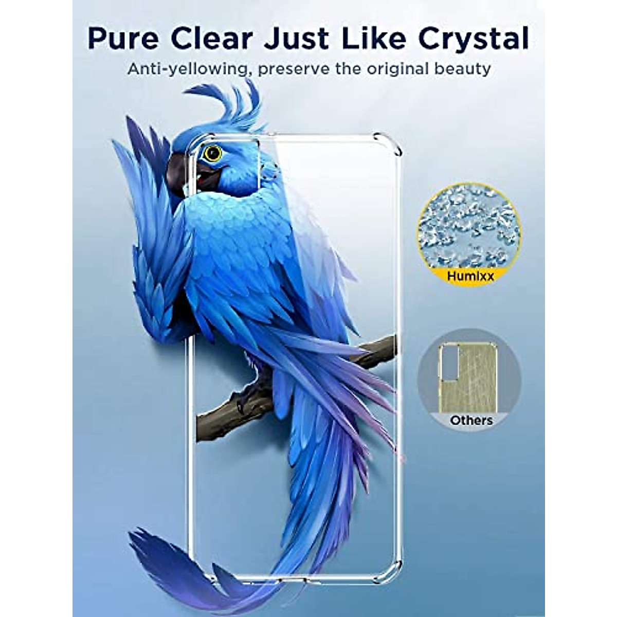 Humixx Crystal Clear for Samsung Galaxy S21 Case, [Never Yellow][Military Grade Shockproof] Galaxy S21 Case Soft TPU Slim Fit Yet Protective Samsung S21 Case 5G 6.2" - Clear