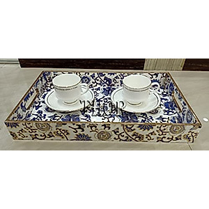 3 Pack Serving Tray | Set for Coffee Food | Breakfast | Dinner Trays Set for Food, Coffee | Breakfast | Tea, Snack | Wooden Decor Tray Used in Kitchen | Dining Room | Party | Restaurants