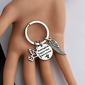 Gzrlyf Hummingbird Keychain Hummingbirds Appear when Angels are Near Hummingbird Memorial Gifts for Loss of Loved One (Keychain)