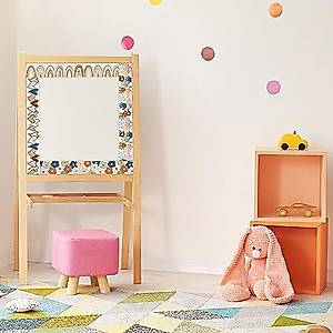 AnyDesign 60Pcs Boho Morandi Bulletin Board Borders with 100Pcs Glue Points 5 Design Heart Rainbow Handprint Die-Cut Trim Borders Classroom Borders for School Classroom Office Chalkboard Decorations