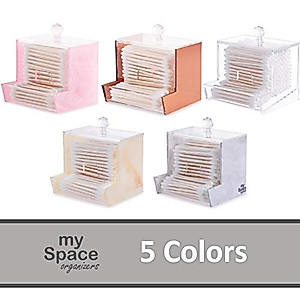 Acrylic Qtip Holder for Qtip Brand Cotton Swabs, Qtip Dispenser, Modern Bathroom Decor, Cotton Swab Holder, Cotton Swab Dispenser, Bathroom Organizer Countertop Bathroom Storage Vanity (Clear)