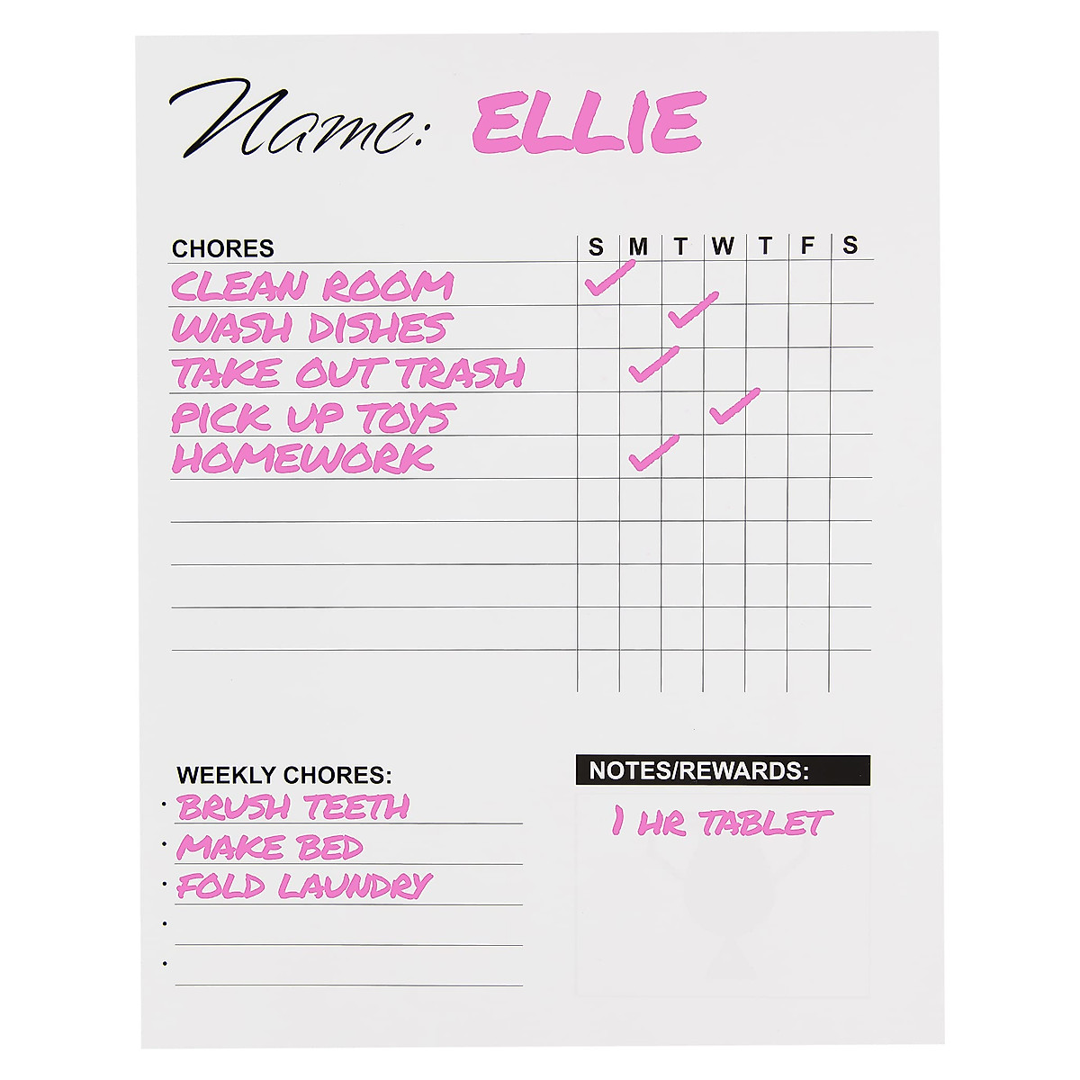 Habit Tracker Chores Chart for Kids, Dry Erase Board Behavior Chart for Multiple Kids 3 Pack, Incentives Chore Chart for Multiple Kids Dry Erase Magnetic (Chore Chart for Kids 1 Pack)