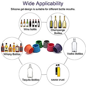 6PCS Wine Stoppers, Reusable Silicone Wine Corks, Glass Corks Beverages Beer Champagne Bottles for Corks to Keep Wine Fresh