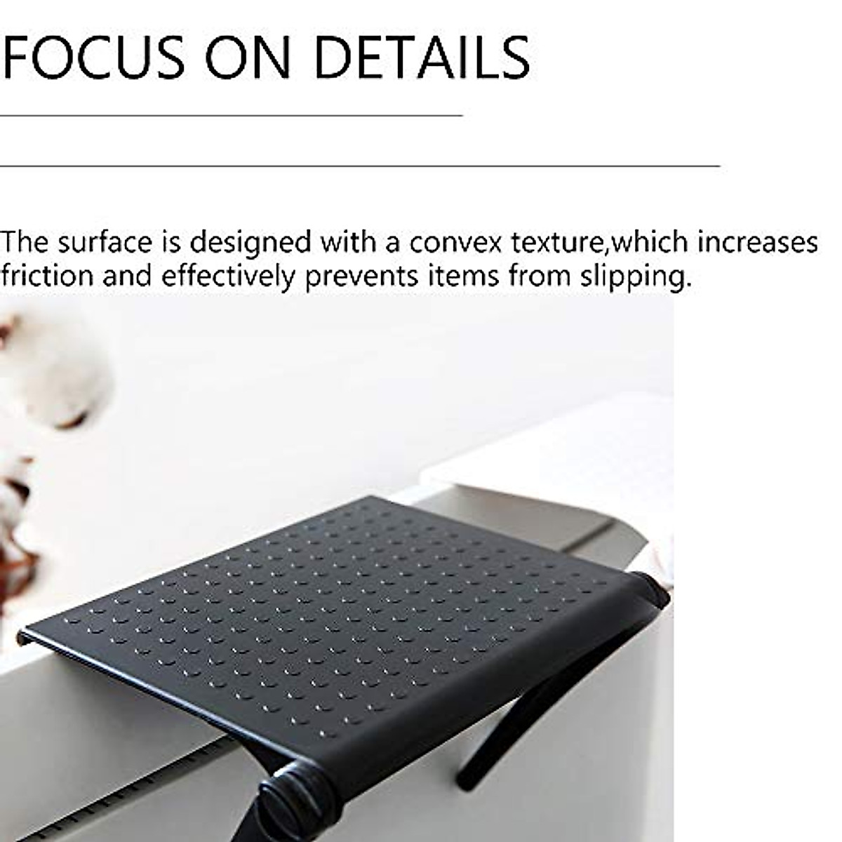 6 Inch Wide Platform Solid Screen Shelf Adjustable Mount Desktop PC Monitor Used to Place Cable Box Speakers Apple TV Playstation Camera Frames Remote-Black