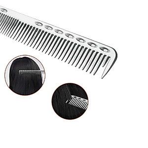 2 pcs Stainless Steel Hair Combs Anti Static Styling Comb Hairdressing Barbers Combs (Silver)