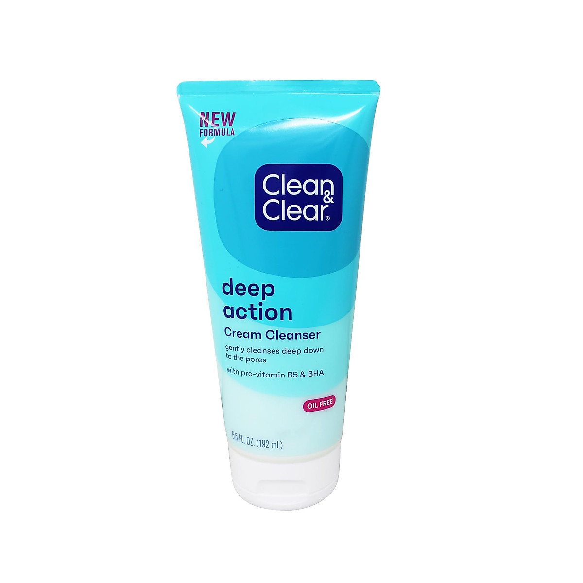 Clean & Clear Deep Action Cream Facial Cleanser for Sensitive Skin, Gentle Daily Face Wash with Oil-Free, 6.5 oz (Pack of 4)