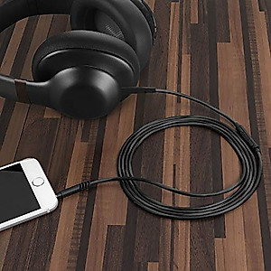 LinkIdea Audio Cable with Mic for JBL E55BT E50BT E45BT E40BT E35 E30 E65BTNC 650BTNC S700 Headphones, 2.5mm TRRS to TRS Replacement Aux Cord with Inline Microphone and Volume Control (5ft / 1.5m)