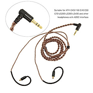 Headphone Replacement Cable, Oxygen-Free Copper Wire Clearer Sound, Reduced Current Noise, Powerful bass and Bright high Sound Suitable for ATH CKS1100 E40 E50 E70 LS200 LS300 LS400 CKR90 CKR90