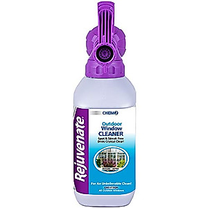 Rejuvenate High Performance Dual Bottle 32oz Outdoor Window Cleaner & 32oz Mold and Mildew Stain Remover with Hose-End Attachment