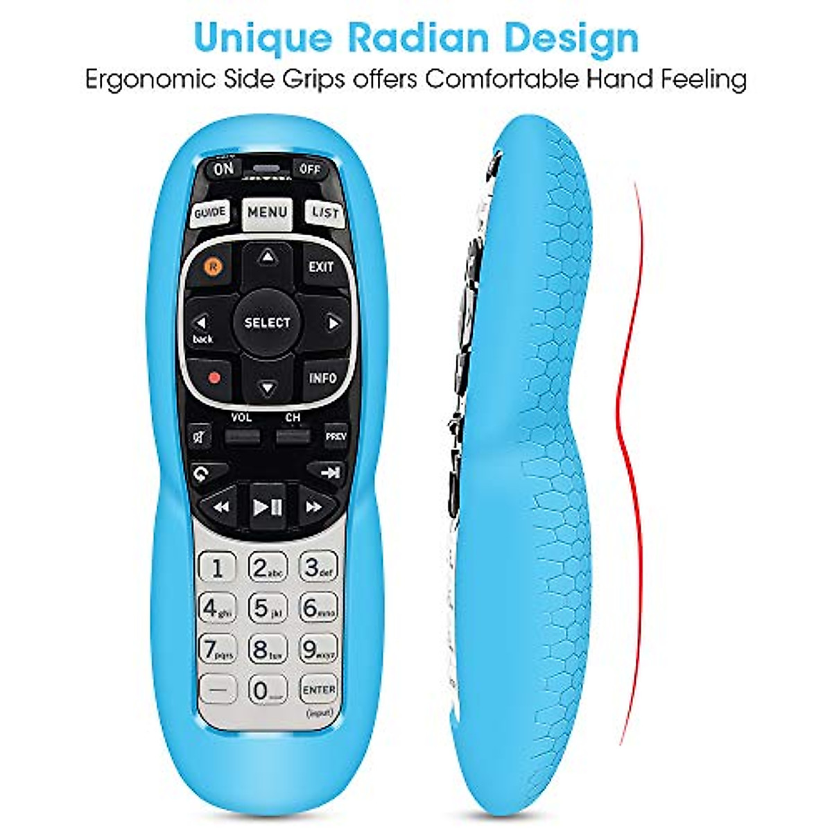 2 Pack Protective Case for DirecTV RC73 Remote Control,Silicone Cover Remote Controller Skin Sleeve Replacement Compatible with DirecTV RC70,RC70H,RC71,RC71H,RC72,RC73B-Glow Blue,Glow Green