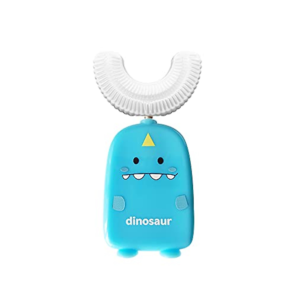 FLINEVE Manual Toothbrush with U-Shaped Bristles Food Grade Silicone Toothbrush Head for Kids 2-7 Years (Blue)