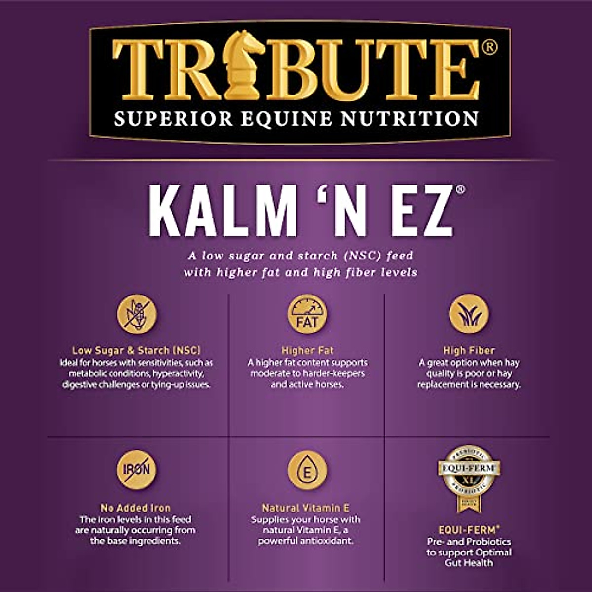 TRIBUTE Soy-Free Kalm 'N EZ Pellet for Horses, 50 lb Bag