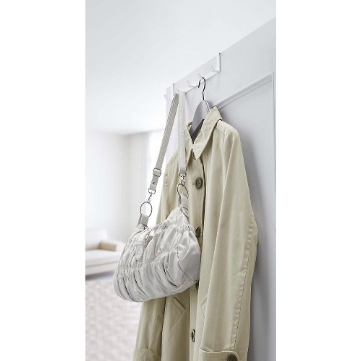 YAMAZAKI home Smart Wide Over the Door Rack, White