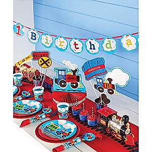 Creative Converting Border Print Plastic Tablecover, All Aboard -