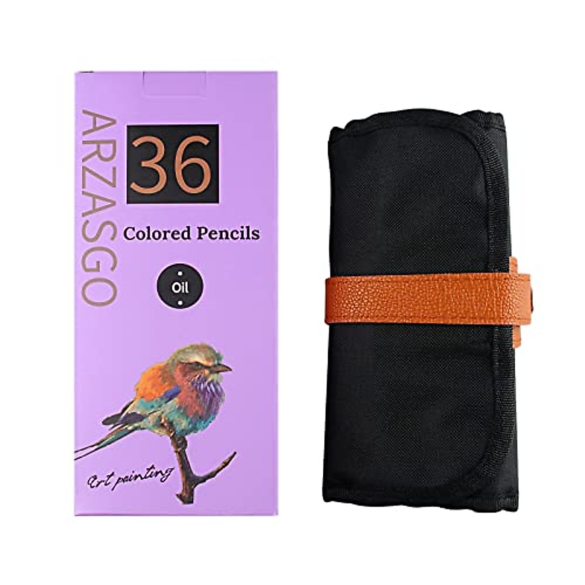 ARZASGO 36 Colored Pencils Set, Artist Coloring Pencils for Adult Coloring Books, Artist Sketch, Premier Drawing Pencils with Canvas Roll-up Pouch Bag and Pencil Sharpener