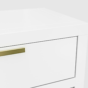 Alpine Furniture Carmel 2 Drawer Nightstand, White