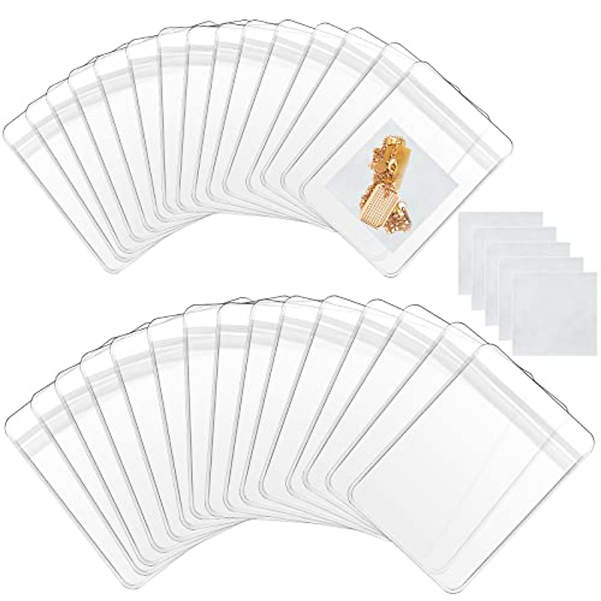 Haiabei 100 Pieces Jewelry Bag Self Seal Plastic Zipper Bag Clear PVC Rings Earrings Packing Storage Pouch Jewelry Transparent Lock Bags for Holding Jewelries Jewelry Anti Oxidation Lock Pouch Set