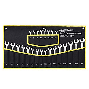 Amazon Basics Combination Metric and SAE Wrench Sets, Set of 24