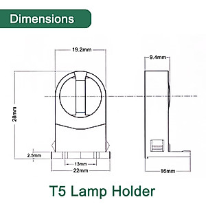 MZyoyo T5 LED Fluorescent Tube Lamp Holder Tombstone, Fluorescent Lampholder, T5 Bi-Pin Lamp Holder Lamp Socket Tube Accessory Lamp Aging Test, Pack of 20