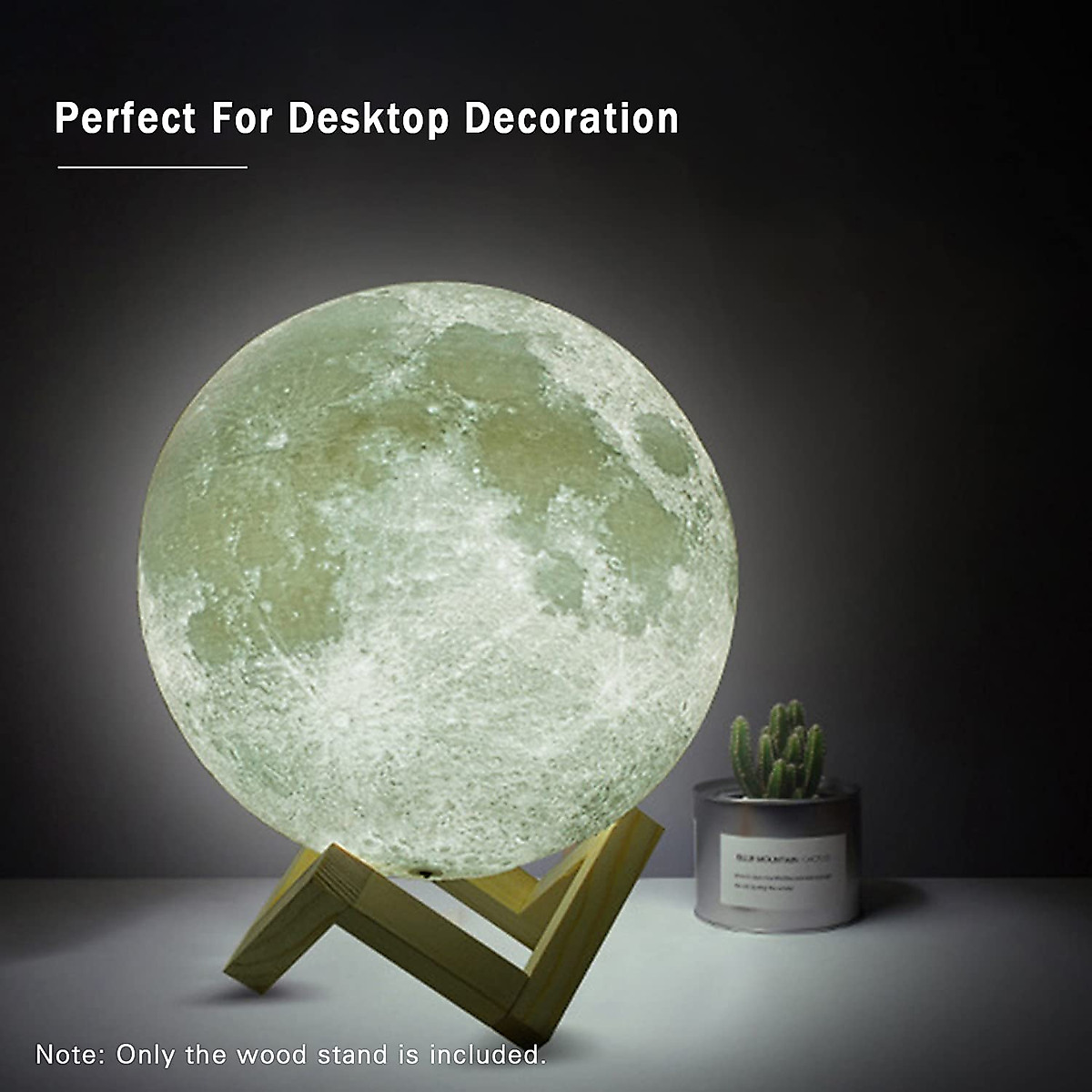 Lamp Holder,Funien Wood Bracket Moon Lamp Holder Detachable Wooden Stand for 3D Printing Moon Lamp Ball Shaped Night Light, Small Size