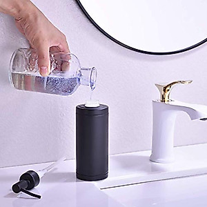 Black Soap Dispenser with Pump, Kmeino Stainless Steel Countertop Soap Dispenser Black Bottle 10 Oz, 300 ML Liquid Bottle for Kitchen Bathroom Hand Dish Lotion Dispenser