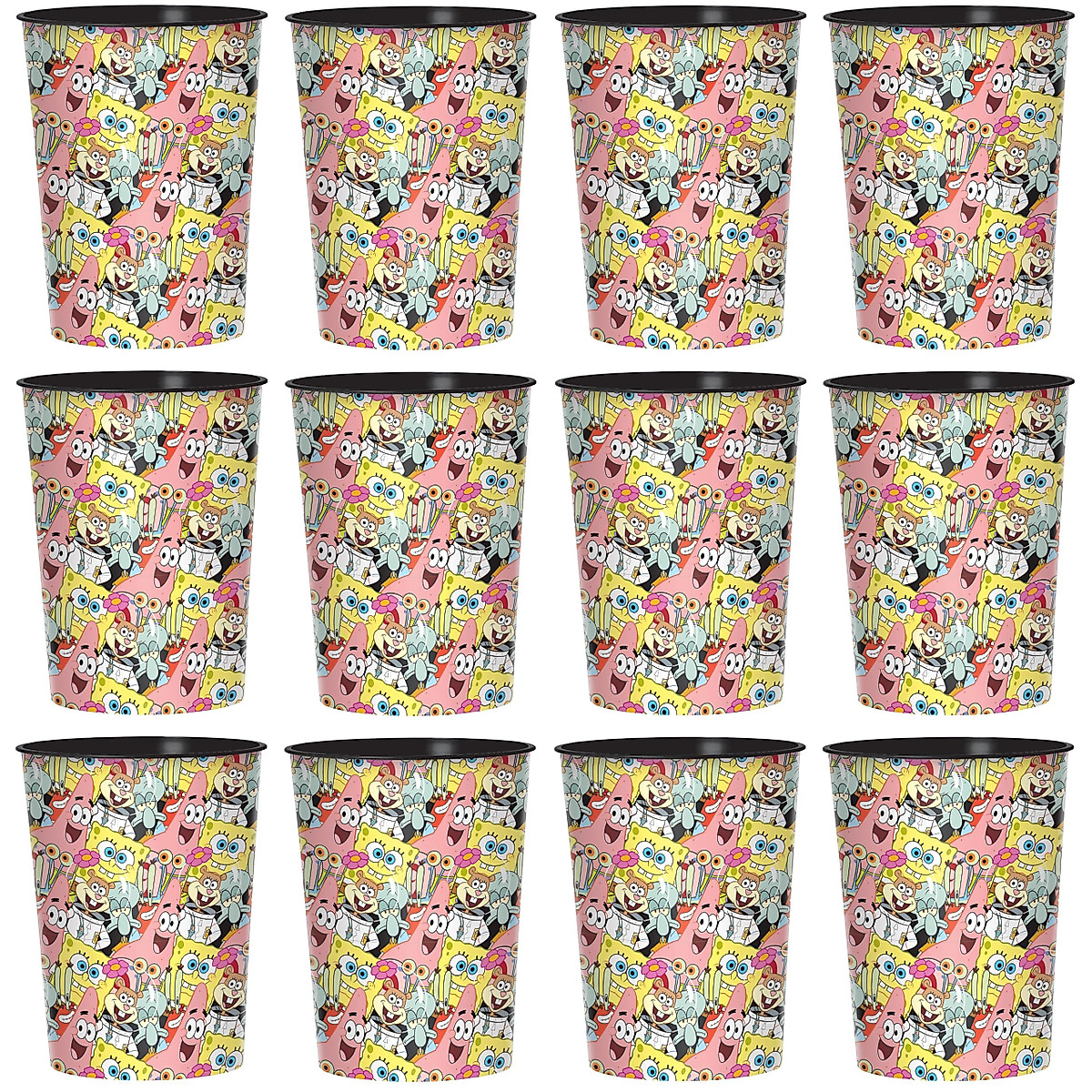 amscan SpongeBob SquarePants Birthday Party Supplies Favor Bundle Pack includes 12 Plastic Cups