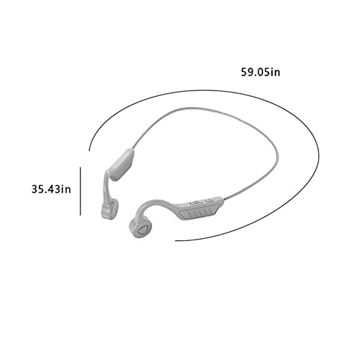 Bone Conduction Headphones Wireless Open-Ear Bluetooth Bone Conduction Sports Headphones Wireless Headphones for Sports/Running Lightweight for Workout Running Walking (BL15 Grey , Onesize)