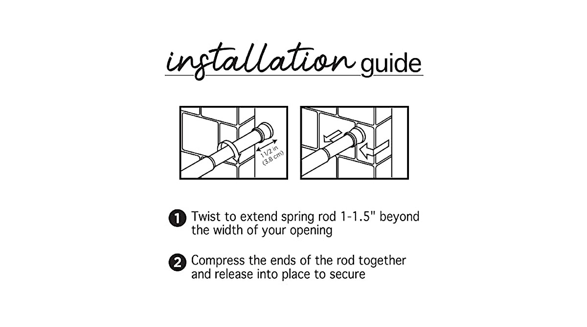 Adjustable Spring Tension Utility Rod - 42-72 in Black