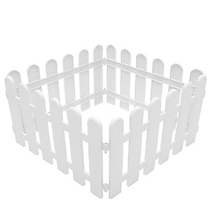 GANAZONO Outdoor Decoration White Picket Fence Garden Border Garden Landscape Edging Borders Fencing Lawn Plant Border Lawn Edge for DIY Outdoor Patio Balcony 4pcs Outdoor Garden Border