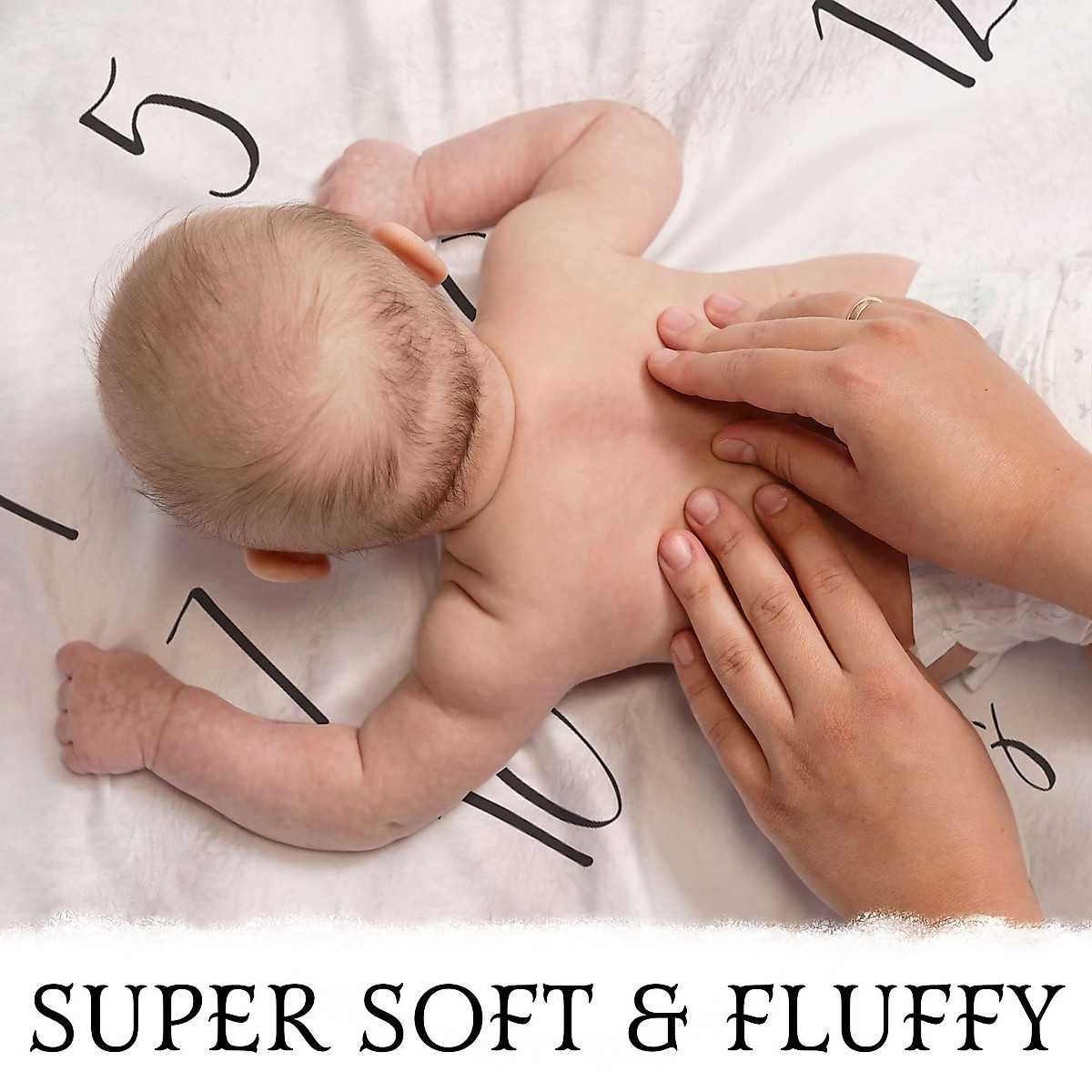 Swaddling Blankets Milestone Blanket with 2 Placement Markers , Gender Neutral Baby Monthly Growth Chart (60inchx40inch)