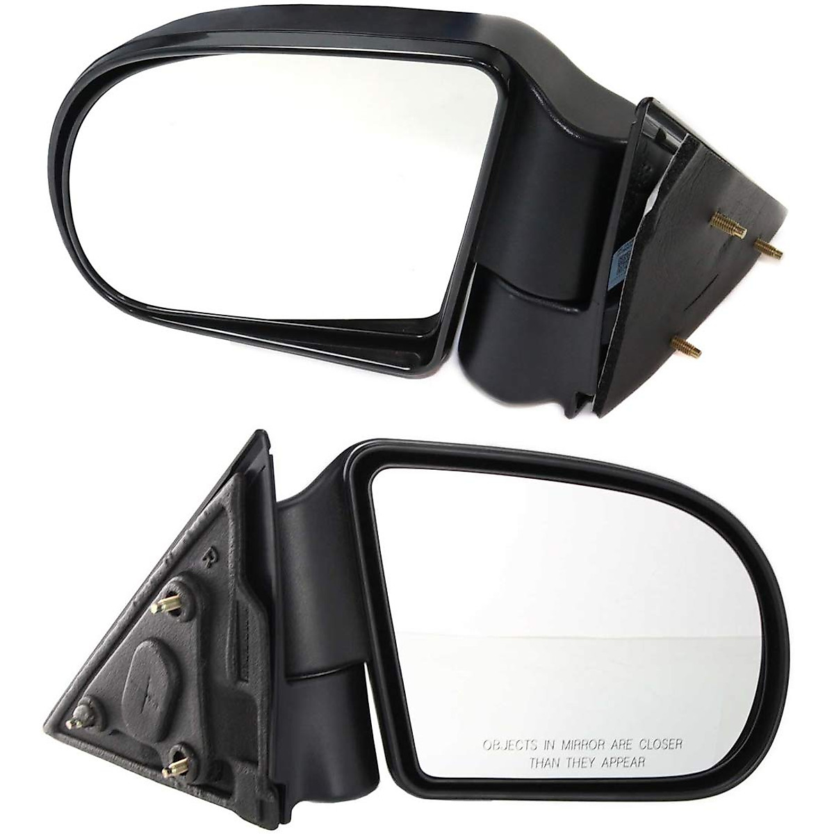 Kool-Vue Mirror Set of 2 Compatible with 1999-2004 Chevrolet S10, 1999-2005 Blazer, Fits 1999-2004 GMC Sonoma & 1999-2005 Jimmy Driver and Passenger Side Manual Folding, Textured Black, Manual Glass