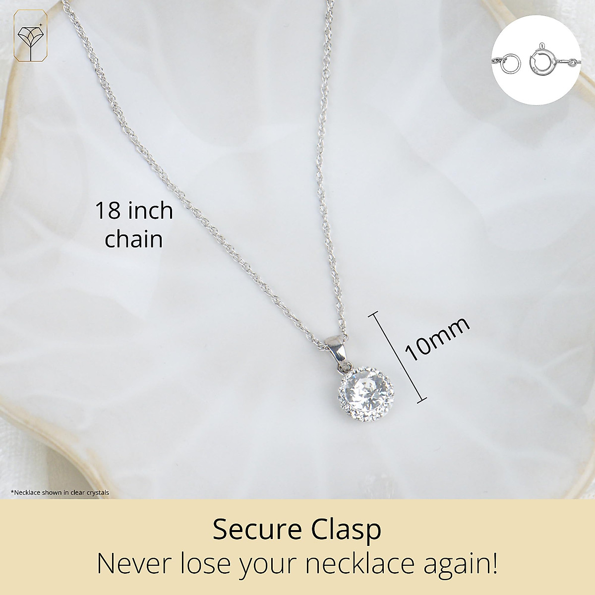 MAX + STONE Sterling Silver Crystal Halo Pendant Necklace, Black, 18"