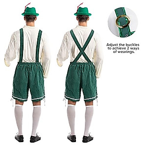 Spooktacular Creations Bavarian Oktoberfest Costume, Lederhosen Mens German Costume for Halloween Costume Party and Beer Festival (Small)