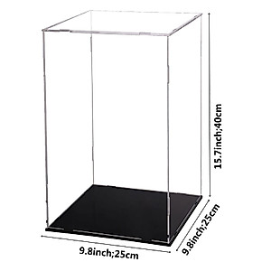 Evron Display Case for Collectibles Assemble Clear Acrylic Box Alternative Glass Case for Display Action Figures Home Storage & Organizing Toys (9.8x9.8x15.7inch;25x25x40cm)