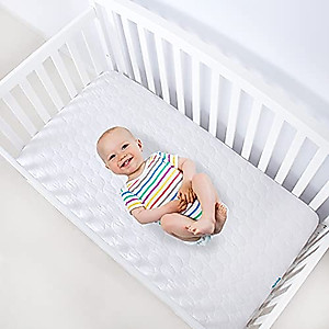 Crib Mattress Protector Pad Waterproof, Toddler Waterproof Crib Mattress Protector Cover, Machine Washable & Dryer Fit Baby Toddler Bed Mattress Protector (Standard Size 52” x 28”)