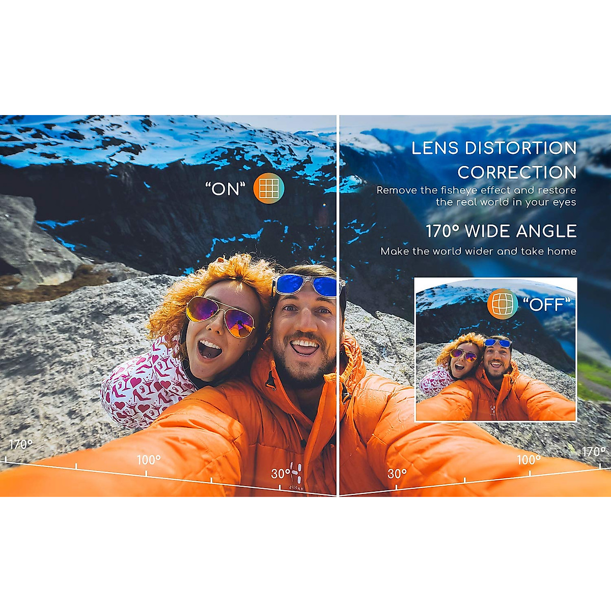 COOAU Sports Action Camera Dual Screen Ultra HD 4K 60FPS 20MP WiFi EIS Touchscreen External Microphone Remote Control Underwater 131 Feet Waterproof Helmet Vlogging Camera with 2x1350mAh Batteries.