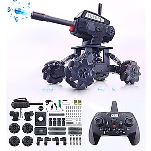 VANLINNY Robot Kits,360° Drifting RC Tank Toy,Science Projects for Ages 8-12,STEM Educational Kit for Beginner,10 mph Fast DIY Remote Control Car,Programmable/Rechargeable, for Birthday.