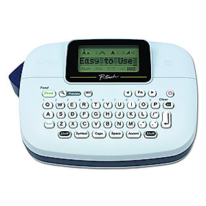 Brother P-Touch, PTM95, Monochrome, Handy Label Maker, 9 Type Styles, 8 Deco Mode Patterns, Navy Blue, Blue Gray