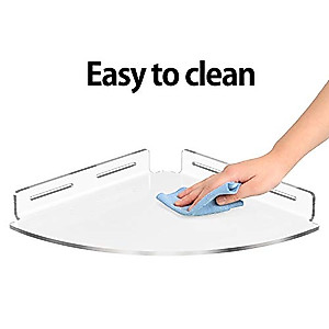 Vdomus 2 Pack Acrylic Bathroom Shelves, No Drilling Adhesive Bathroom Transparent Floating Shower Corner Shelf, Shower Shelves for Tile Walls, Shower Organizer Bathroom Storage