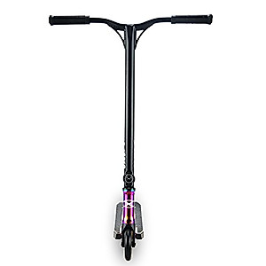 Xspec Rainbow Neo Chrome Pro Stunt Kick Scooter, Unique Oil Slick Anodized Design, Aluminium with BMX Handlebars Reinforced Aluminium Wheels and Fork