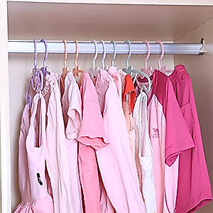 veeyidd Children's Hangers Plasti - 11.6" Size for Baby Kids Infant & Toddler Clothes (5 Colors, 30 Pack)