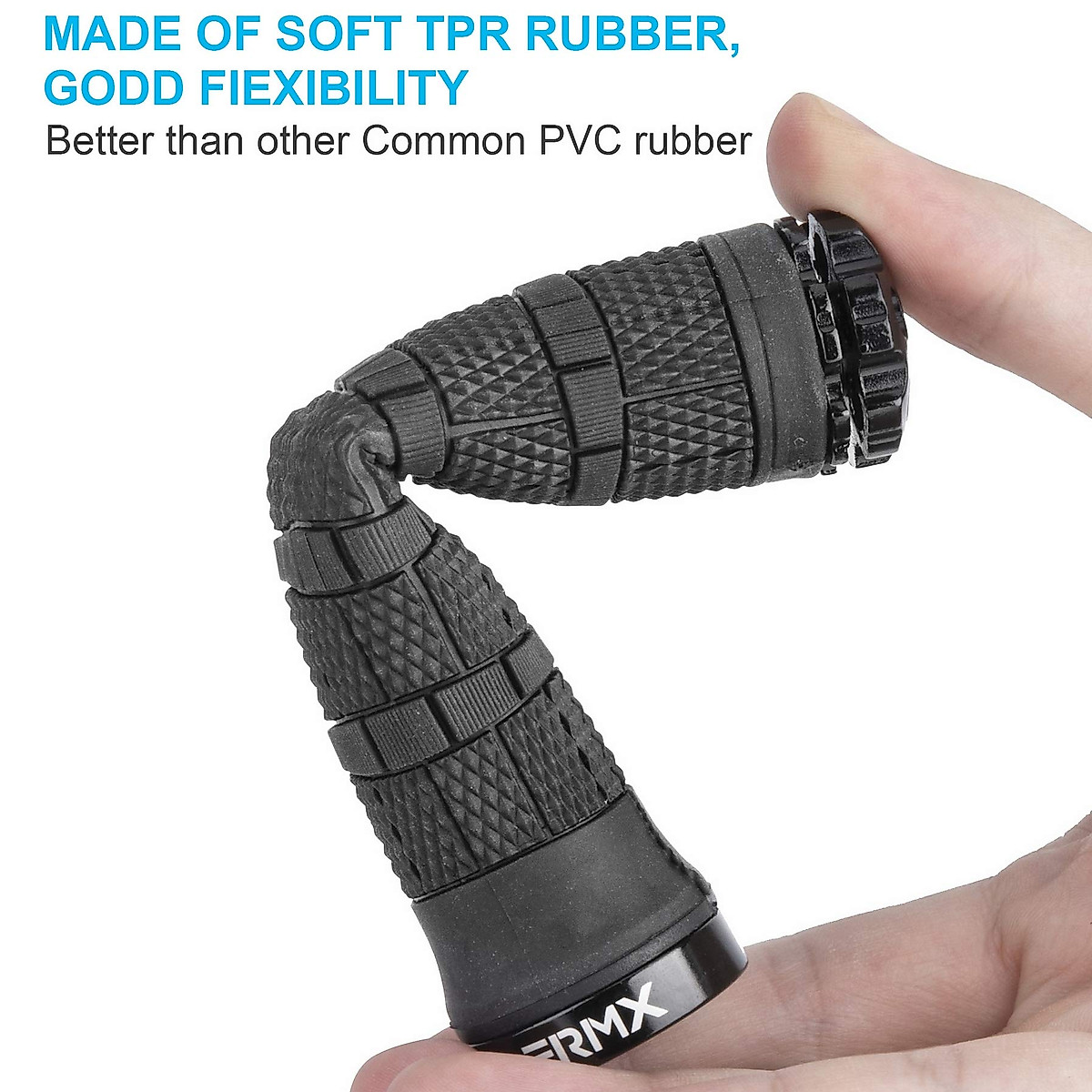 Bike Grips, LX LERMX Bicycle Handlebar Grips Made of Soft Non-Slip-TPR Rubber End Bike Handle bar Grips for MTB, BMX, Mountain, Downhill, Folding Bike, Beach Cruiser, Scooter