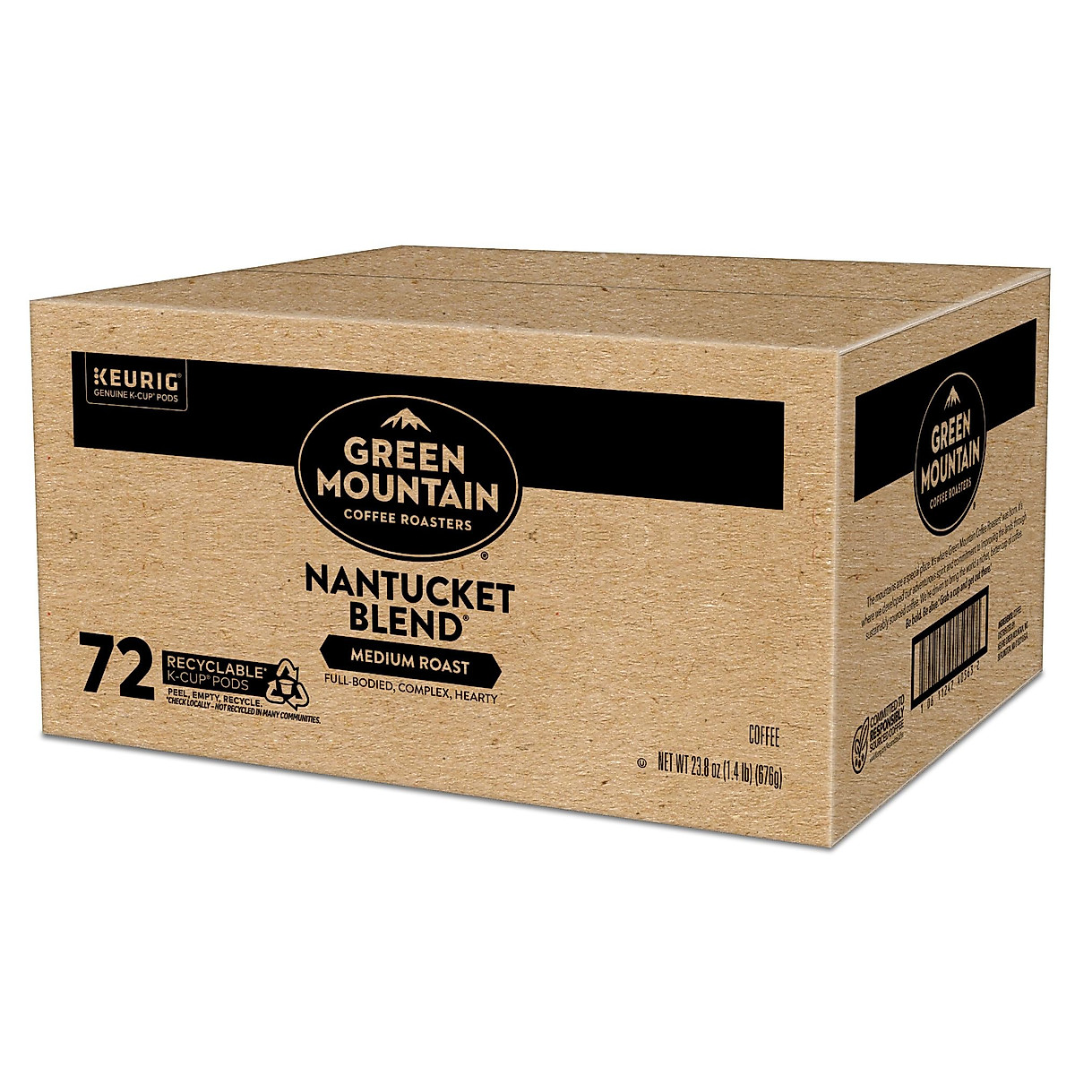 Green Mountain Coffee Roasters Nantucket Blend, Single-Serve Keurig K-Cup Pods, Medium Roast Coffee Pods, 72 Count