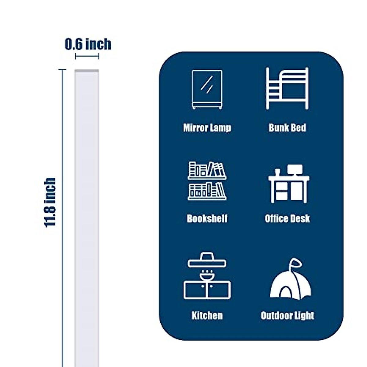 DWEPTU Under Cabinet Light Closet Lights Dimmable LED Stick on Lights Under Counter Light Fixtures with USB Powered LED Light Bar for Room Under Counter Lighting Work Tables Student Dormitory