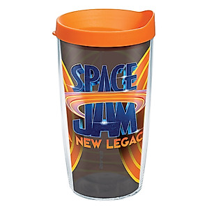 Tervis Warner Brothers - Space Jam 2 - Tune Squad Made in USA Double Walled Insulated Tumbler Travel Cup Keeps Drinks Cold & Hot, 16oz, Clear
